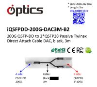 China QSFPDD-200G-DAC3M-B2 200G QSFPDD To 2x100G QSFP28 Breakout DAC(Direct Attach Cable) Cables (Passive) 3M for sale