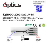 China 200G QSFPDD to 4x50G QSFP28 Breakout DAC(Direct Attach Cable) Cables (Passive) 1M 200G QSFPDD DAC for sale