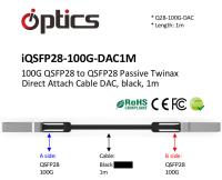 China QSFP28-100G-DAC1M 100G QSFP28 To QSFP28 DAC(Direct Attach Cable) Cables (Passive) 1M Qsfp28 Dac Cable for sale