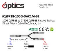 China QSFP28-100G-DAC1M-B2, 100G QSFP28 To 2x50G qsfp28 direct attach cable 1M for sale