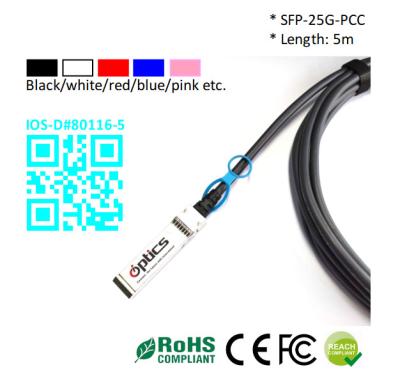 China SFP28-25G-DAC5M 25G SFP28 To SFP28 DAC(Direct Attach Cable) Cables (Passive) 5M Dac Sfp28 for sale