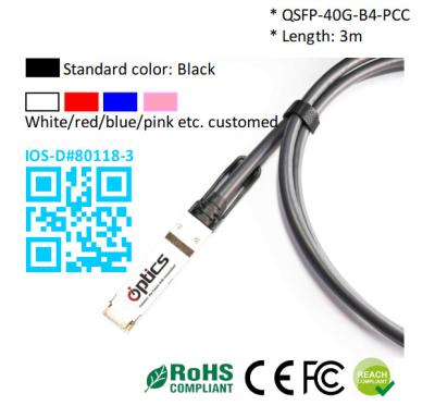 China QSFP-40G-DAC3M-B4 40G QSFP+ to 4x10G Breakout DAC 3M 40G QSFP+ DAC for sale