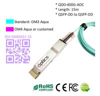 China QSFPDD-400G-AOC15M 400G QSFPDD to QSFPDD AOC (Active Optical Cable) Cables 15M for sale