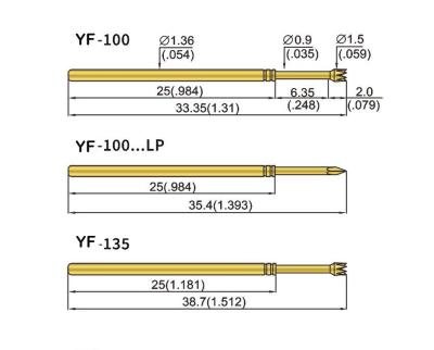 China CHINA Supply YF-100 Brass Material Spring Contact Probe Pin for sale