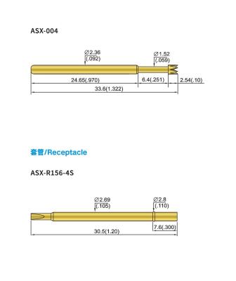 China Brass Barrel Stainless Steel Spring Test Probe with 1.0/2.0/3.0N Spring Force for ICT Applications for sale
