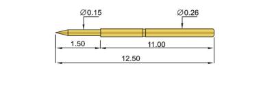 China Gold Plated Brass Barrel Spring Test Probe with 0.5amps Current Rating and 50 Millionhms Max Contact Resistance for sale