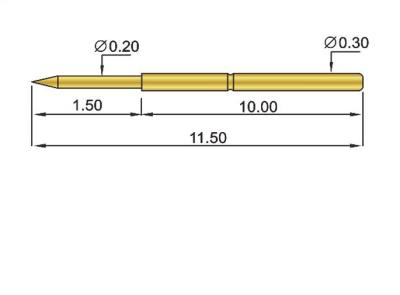 China Gold Plated Brass Barrel Spring Test Probe with 1.50mm Full Stroke and 50mΩ Max Contact Resistance for ICT Testing for sale