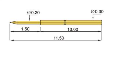 China Gold Plated Brass Barrel Spring Test Probe with 0.5amps Current Rating and 50mΩ Max Contact Resistance for In-Circuit-Test (ICT) for sale