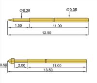 China High Conductivity Durable Brass Barrel Spring Test Probe for Precision Testing in ICT/FCT Applications for sale