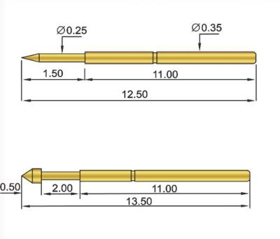 China High Conductivity Durable Brass Barrel Spring Test Probe for Precision Testing in ICT/FCT Applications for sale