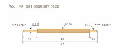 China Gold Plated Spring Test Probe with 1A Current Rating and Custom Sizes for BGA Testing for sale