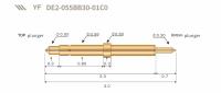 China Dual-Head High-Frequency Gold-Plated Spring Test Probe for IC Testing YF DE2-055BB30-01C0 for sale