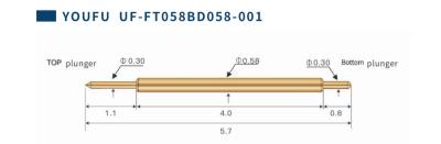China Gold Plated Spring Test Probe with 2A Current Rating and Custom Sizes for IC Testing for sale