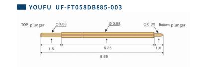 China Gold Plated Spring Test Probe with 2A Current Rating and Custom Sizes for PCB Testing for sale