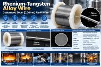 China 60μm Rhenium Tungsten Wire (W-Re Alloy Wire) for Semiconductor Probes & Precision Applications for sale