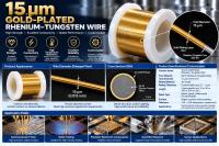 China 15μm Gold Plated Rhenium Tungsten Wire for Precision Applications for sale