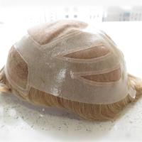 China 6 Inches Male Hair Piece Toupee Hair Replacement Hand Tied for sale