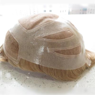 China 6 Inches Male Hair Piece Toupee Hair Replacement Hand Tied for sale