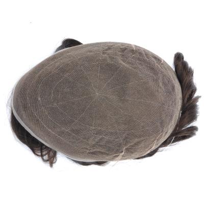 China Lace Or PU Mens Real Hair Toupee Customizable Toupee Hair Piece for sale