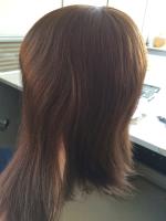 China Density 120% Custom Womens Wigs 14in Half Wig Human Hair Brown for sale