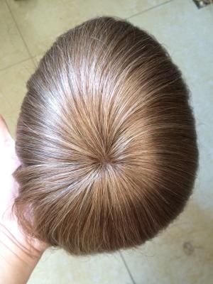 China 0.4mm PU Men'S Toupee Silk Base  Brazilian Human Hair Wigs For Men for sale