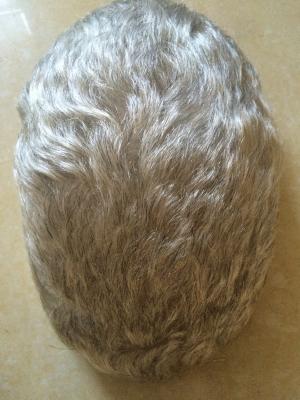China Gray Human Hair Mens Toupee Hair System For Men Customizable for sale