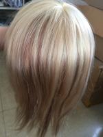 China 14Inch Custom Womens Wigs Medium Brown Blonde Human Hair Wigs for sale