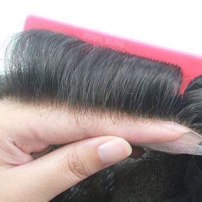 China Easy Maintenance Mens Toupee Hair With Single Knots And Lace Base for sale