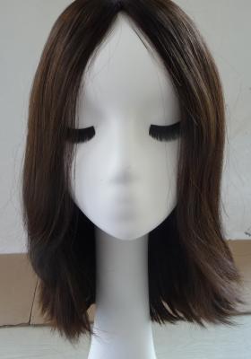 China Adjustable Straps Human Hair Wig Ladies Wigs 130% Density Black for sale