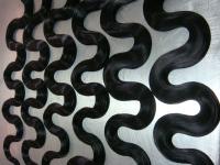 China Clip In Hair Extensions Heat Resistant Bundle And Closure Black Customized for sale
