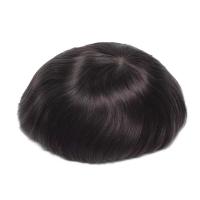 China Medium Brown Thin Skin Stock Hair System 6x8 Light Density Mens Toupee for sale