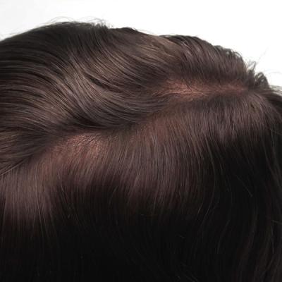 China Medium Brown French Lace Stock Hair System 9x11 Heavy Density Hair Replacement for sale