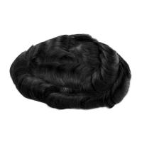 China Light Brown Wavy Stock Hair System 6x8 French Lace Mens Hair Replacement for sale