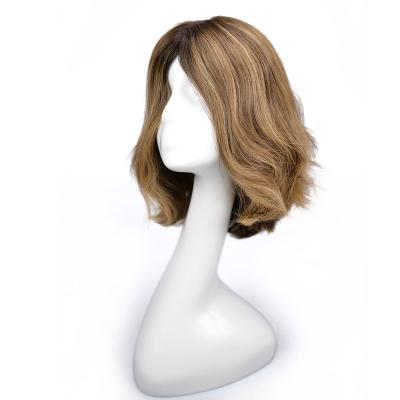 China Light Brown Lace Frontal Wig Blonde Human Hair Wig Short Length for sale