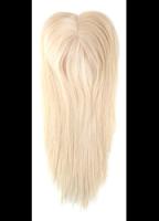 China Blonde Wavy Machine Made Human Hair Wig Middle Part Bleached Knots Real Hair Wigs for sale
