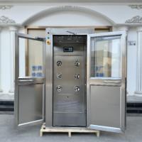 China Customized Three-Doors Stainless Steel 304 Vertical Air Flow Cleanroom Air Shower Room for sale