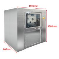 China Oversized Floor-to-Ceiling Stainless Steel Air Shower with Double Sliding Doors for Clean Room Pass Through for sale