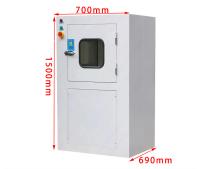 China MRJH Single Story Manual Control Interlock Door Air Shower Pass Box with Exterior Lank Finish Cold Rolled Sheet Interior SS for sale