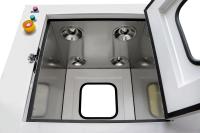 China MRJH Single Story Manual Control Interlock Door Air Shower Pass Box with Exterior Lank Finish Cold Rolled Sheet Interior SS for sale