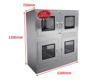 China MRJH Anti-radiation Double-layer Flat Door Mechanical Joint Control Lock Stainless Steel Transfer Window Pass Box for sale