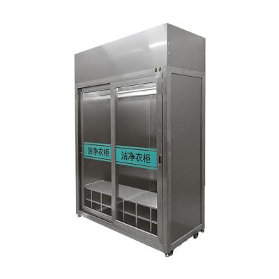 China 304L Stainless Steel Cleanroom Wardrobe with 25-Person Capacity for ISO 14644 & GMP Pharma Storage for sale