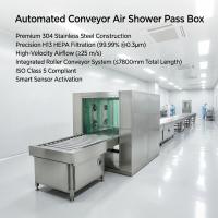 China Powered Roller Conveyor Air Shower Pass-Through Box | Cleanroom Transfer System for sale