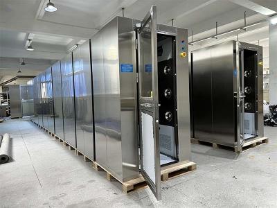China Smart Sliding-Door Air Shower with Facial Recognition and Stainless Steel Construction for Personnel Decontamination for sale