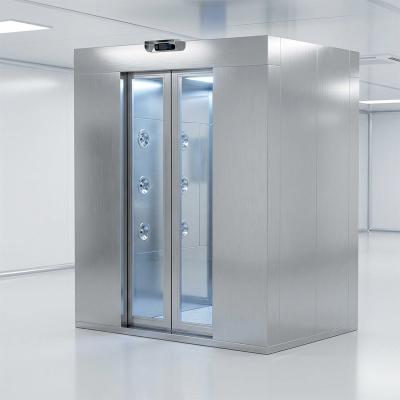 China ISO 14644 Certified 201 Stainless Steel Air Shower with Automatic Sliding Door for Cleanroom Decontamination for sale
