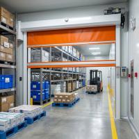 China Industrial High-Speed Roll-Up Door with ISO 13849 Safety Certification and -30°C to +70°C Range Featuring Dual Safety Sensors for sale