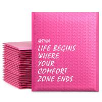 China Custom printed logo 4x6 6x9 matte white big size wrap polly mailer bubble envelopes shipping bags for books for sale