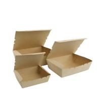 China Factory Takeaway Fast Food Boxes Container Cardboard Eco Friendly Paper Containers Kraft Paper Box Food for sale