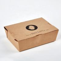 China #3 Factory Wholesale Disposable Fast Food Takeout Box Biodegradable Kraft Paper Box Kraft Paper Lunch Box for sale