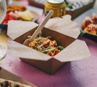 China #1 Customized Eco Friendly Takeout Salad Box Eco Friendly Lunch Kraft Paper Box Fast Food To Go Container for sale