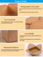 China Disposable Paper Takeaway Box Biodegradable Printed Kraft Lunch Box For Fast Food Packaging Food Container for sale